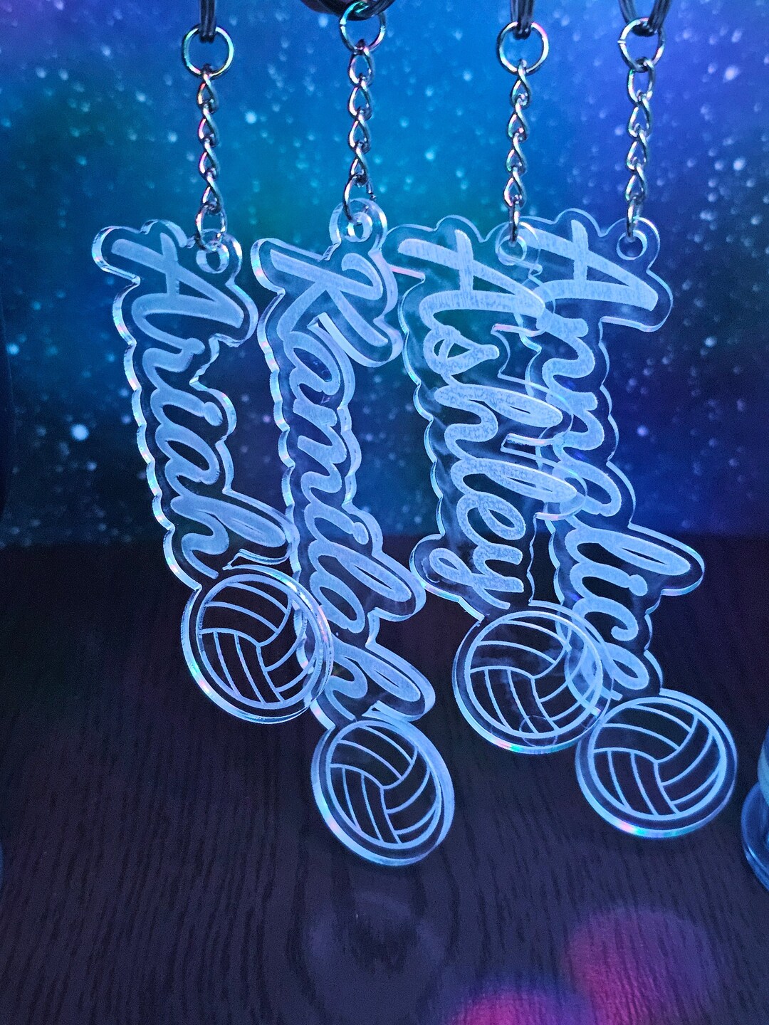 Personalized Volleyball Keychain, Custom Sports Keyring, Team Spirit ...