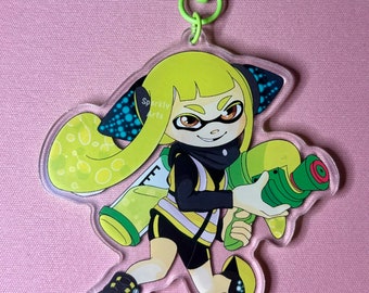 Agent Soda Double-sided Epoxy Keychain Charms Splatoon Inspired ...