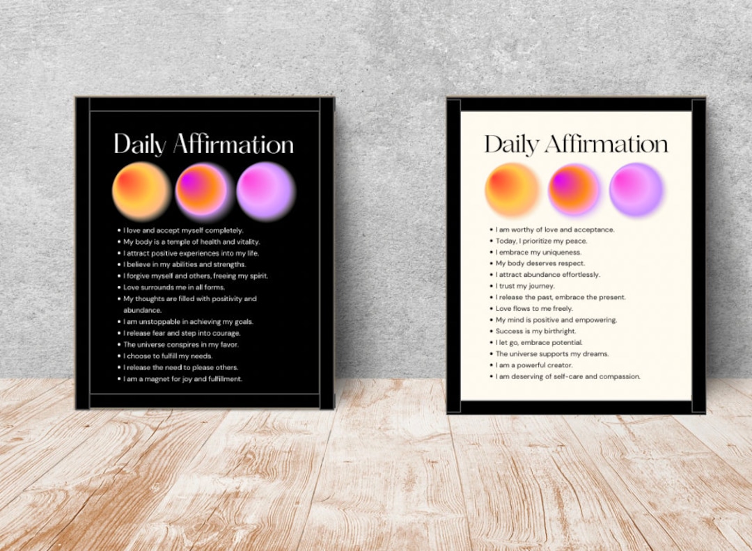Daily Affirmations Poster - Etsy