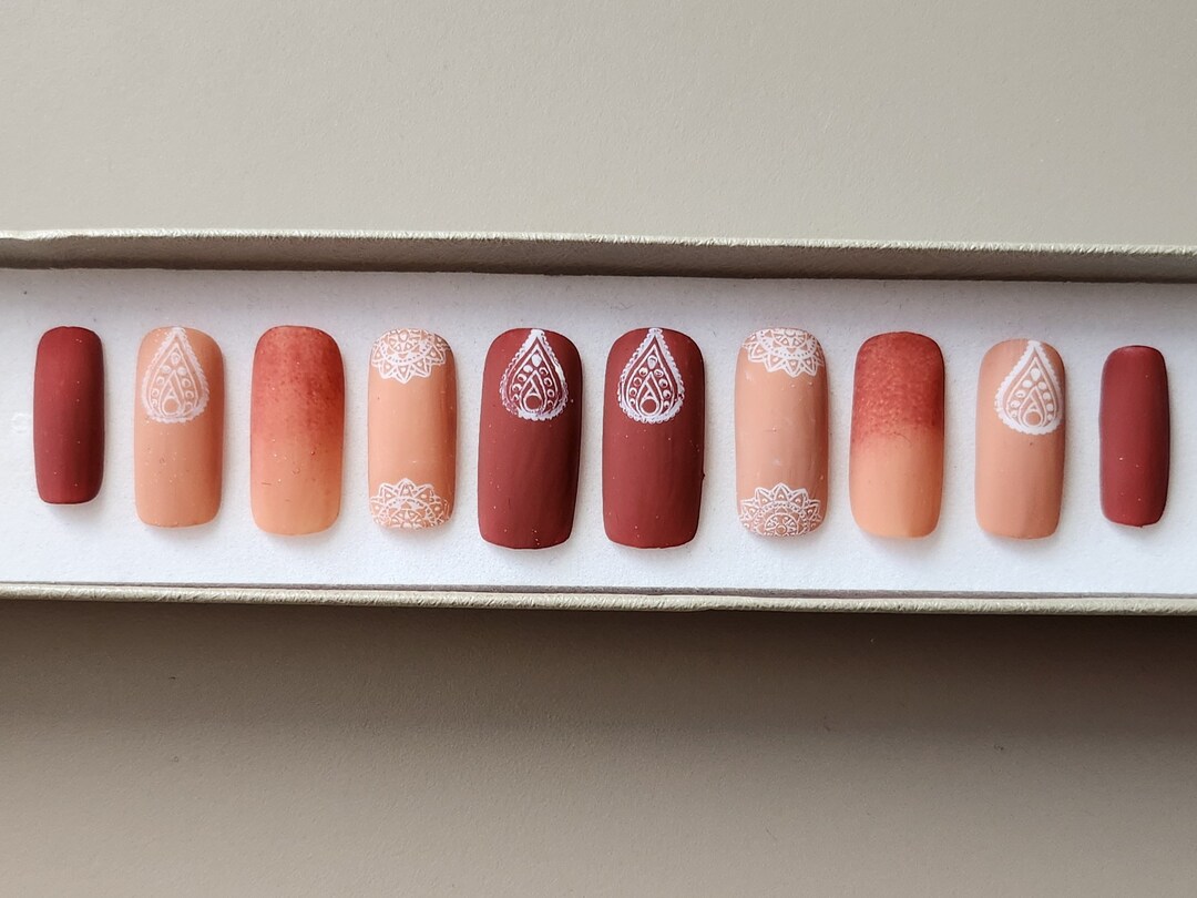 ANTIQUE MARRAKECH Press on Nails Reusable Fake Nails False Nails ...