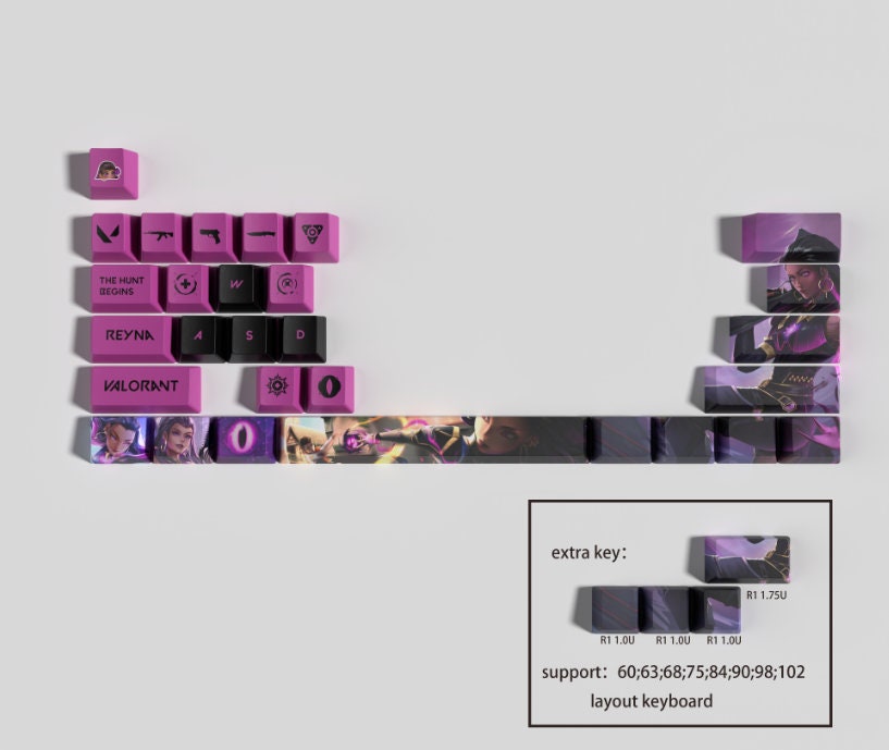Valorant Reyna Keycaps Valorant Backlit Full Keycap Set Cherry - Etsy