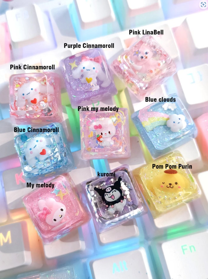 Sanrio Keycaps Kawaii Keycaps Cute Keycaps My Melody - Etsy