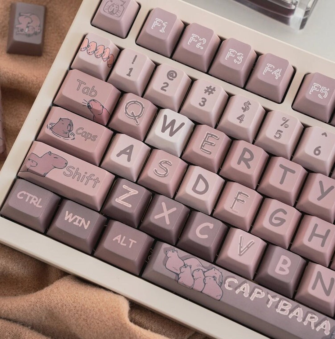 Capybara Theme Keycap Set Cute Keycap Set 129PCS Milk Tea - Etsy