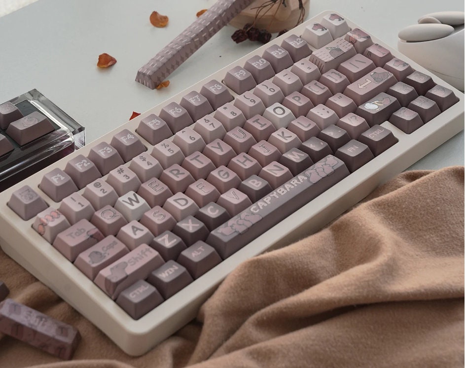 Capybara Theme Keycap Set Cute Keycap Set 129PCS Milk Tea - Etsy