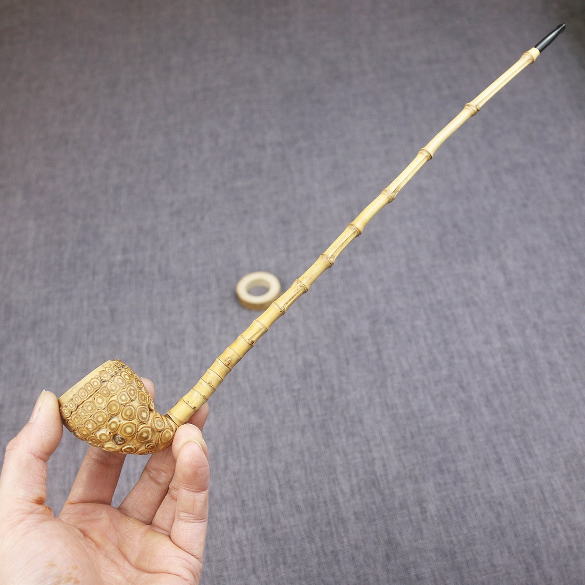 Chinese Bamboo Smoking Pipe, With a Slender Stem, Dense-jointed Bamboo ...