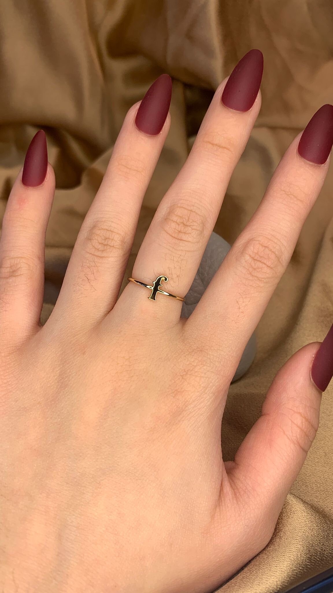 Alphabetical Ring, an Elegant and Discreet Ring in 18 Carat Gold Plated ...