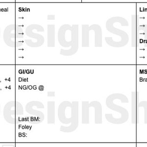 Nursing ICU Report Sheet, Nurse Brain, Digital Download, Nursing, RN ...