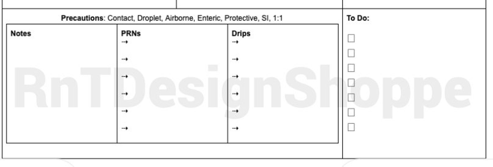 Nursing Report Sheet for MS or IMC, Telemetry, Brain, Digital Download ...
