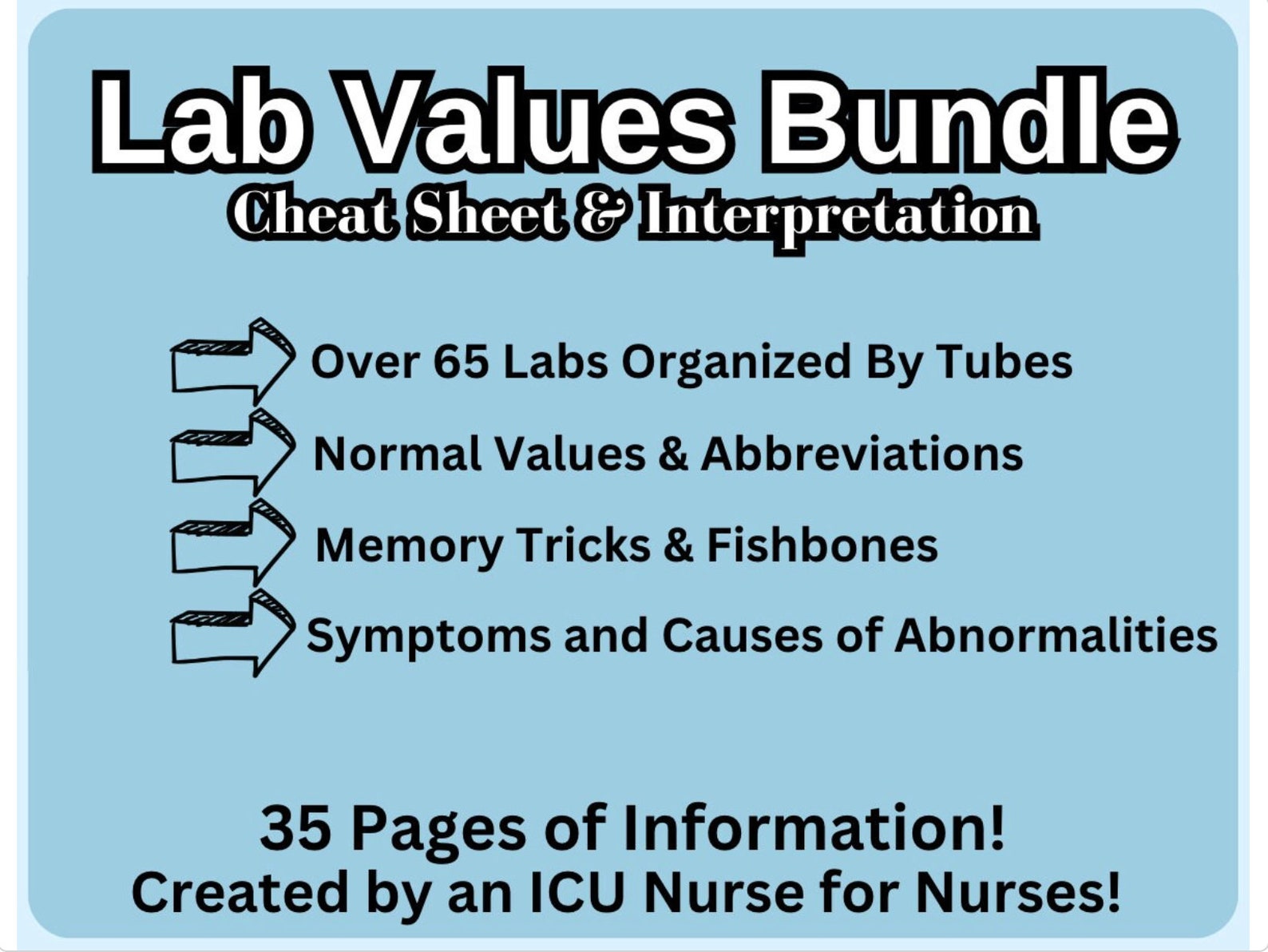 Lab Values Cheat Sheet for Nursing Students, Nursing Student Nursing ...