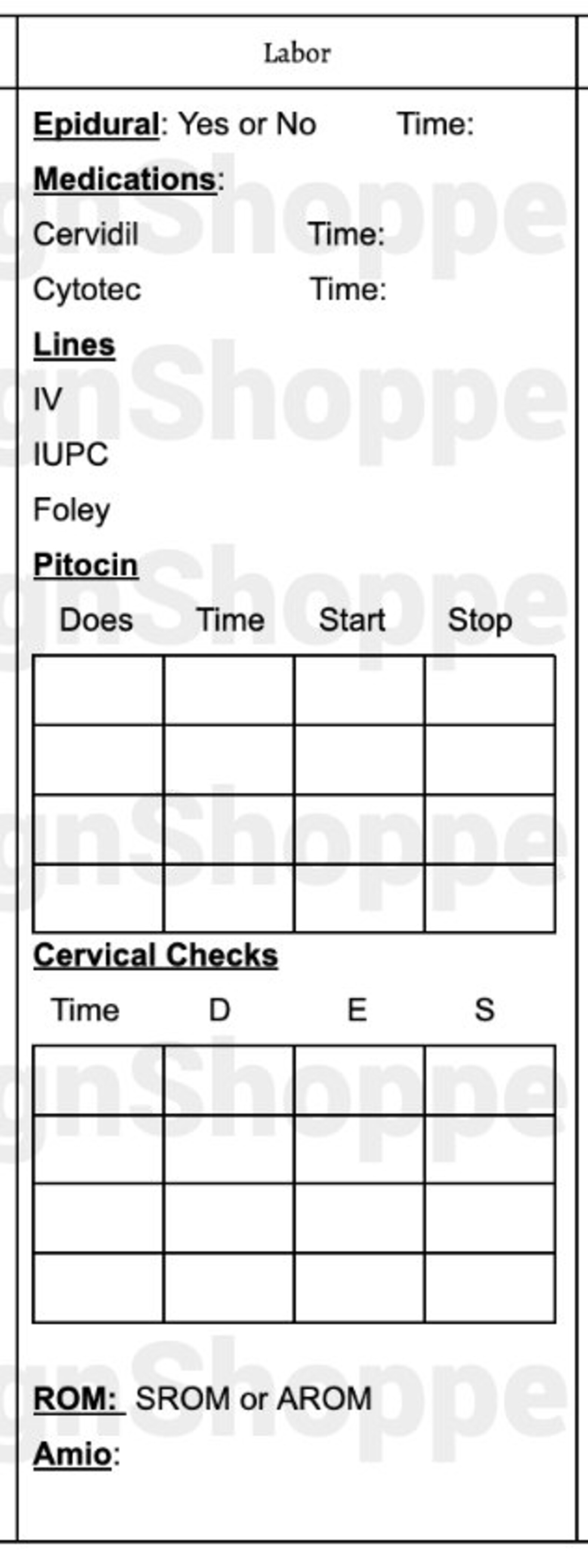 Nurse L&D Report Sheet, Brain, Digital Download, Nursing, Labor and ...