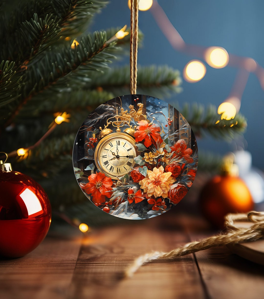 Christmas Ornaments Clock Ornaments Gift for Christmas Gift for Co ...