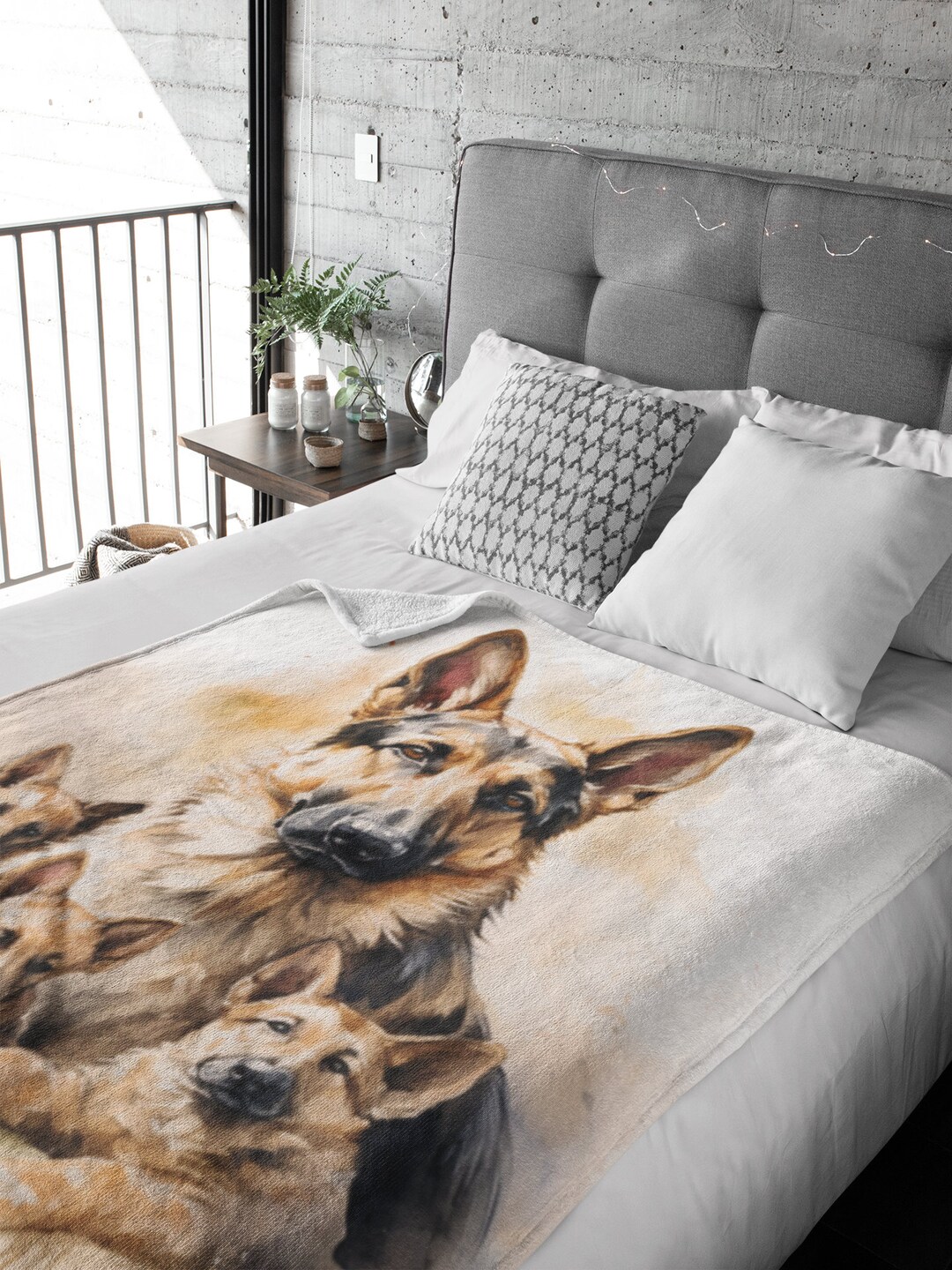 Blanket Dog German Shepherd Blanket Watercolor Art Gift for Dog Lover ...