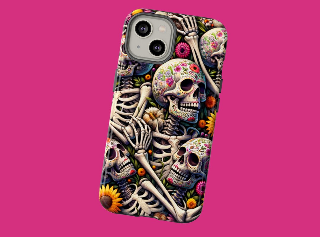 Dia De Los Muertos Phone Case, Skeleton Phone Case, Halloween Skeleton ...