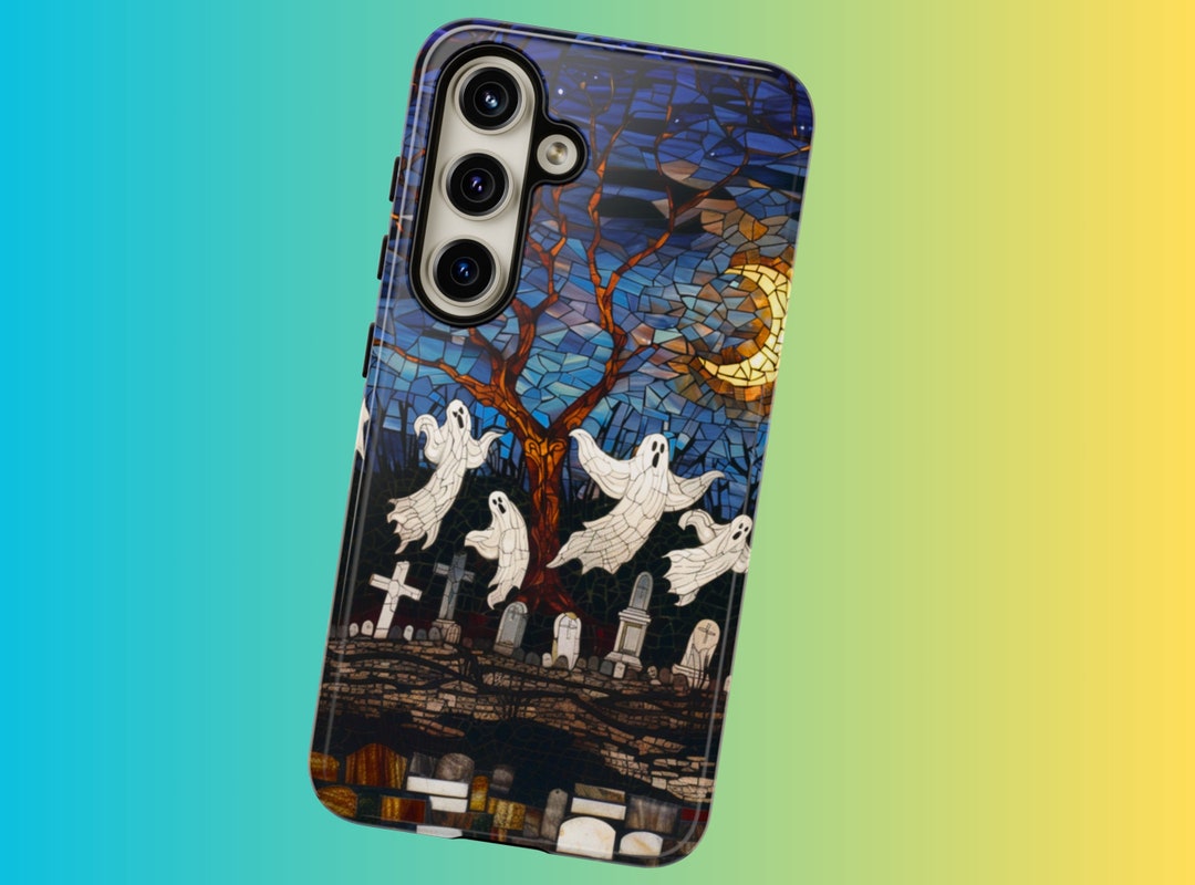 Stained Glass Ghost Phone Case, Ghost Phone Case, Mosaic Phone Case ...