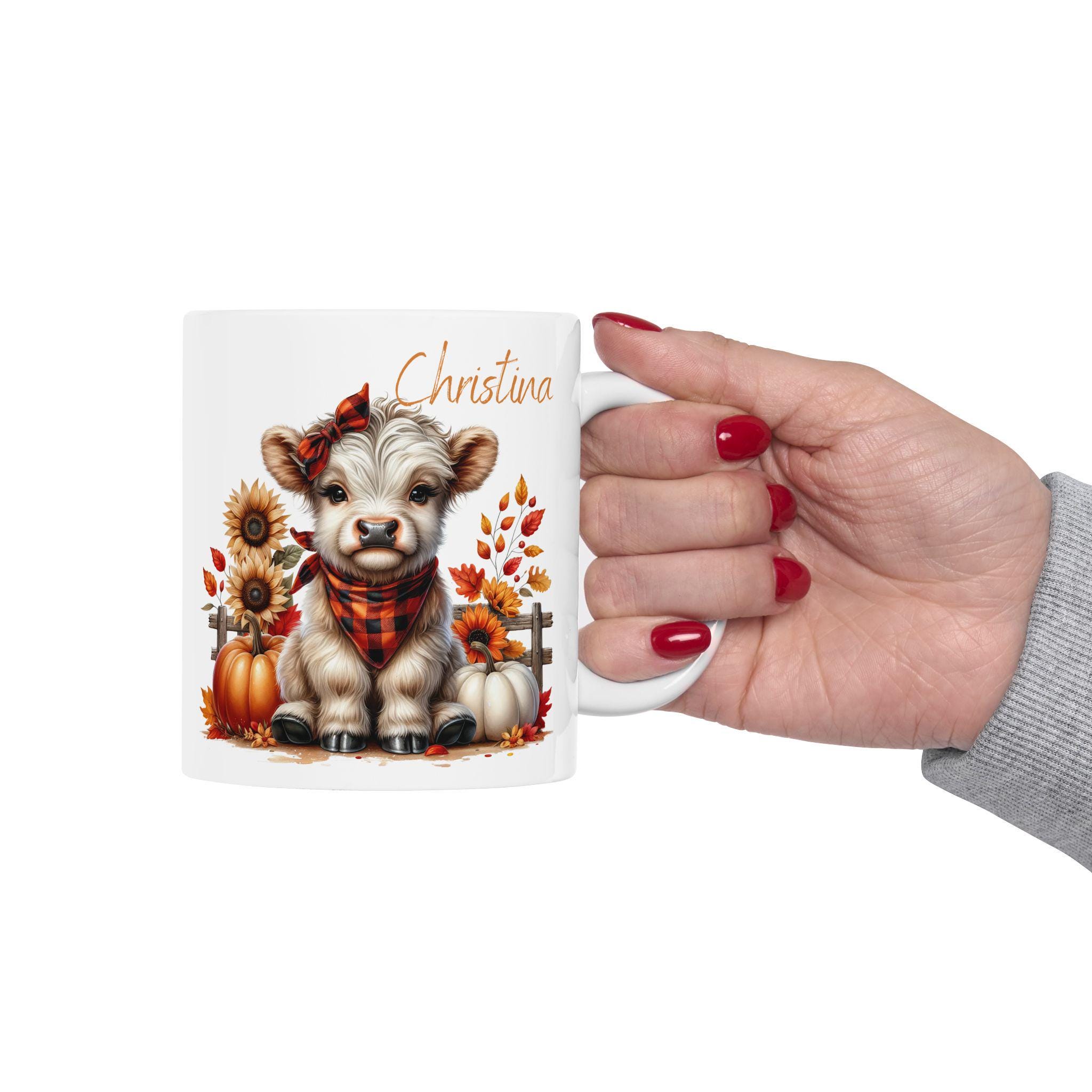 Personalized Highland Cow Mug, Custom Coffee Mug, Highland Cow Mug ...
