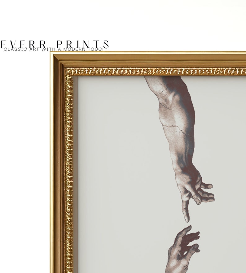 Classic Printable Neutral Creation of Adam Print Vintage Renaissance ...
