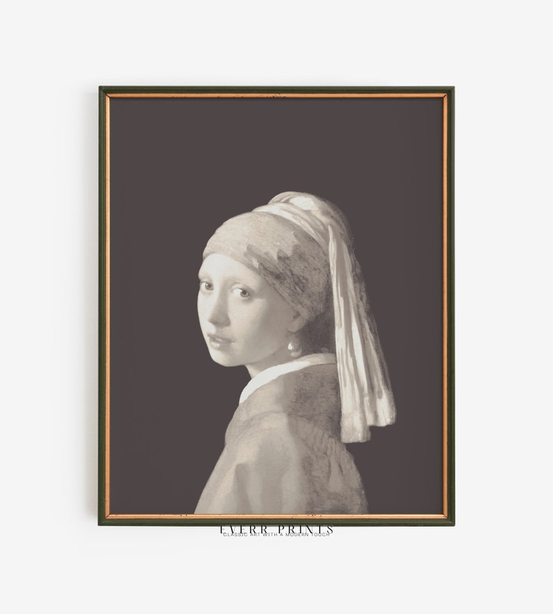 Classic Printable Girl With a Pearl Earring Painting Vintage - Etsy