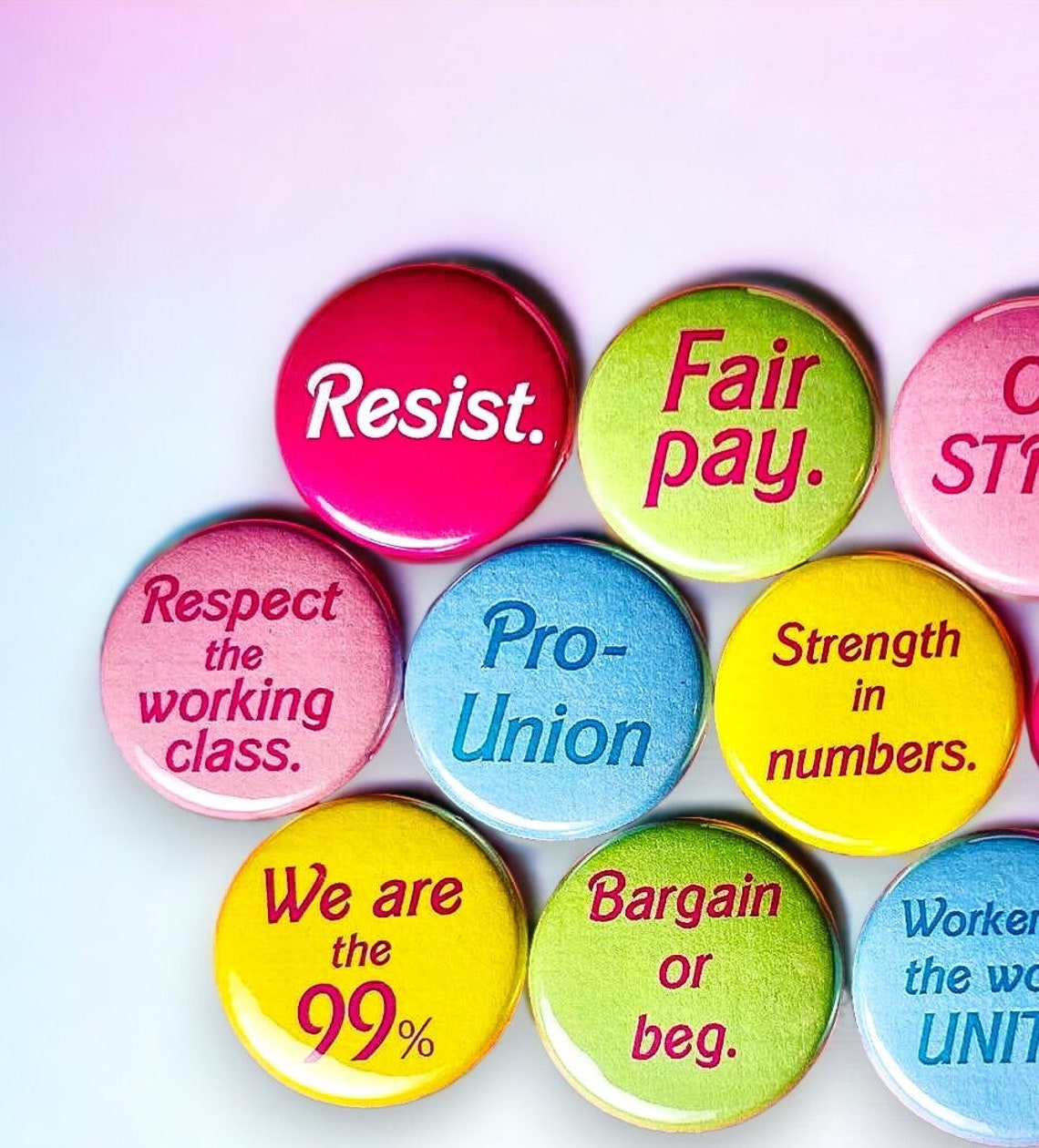 Pro-union Strike Barbie - Set of (10) 1" Pinback Buttons or Magnets ...