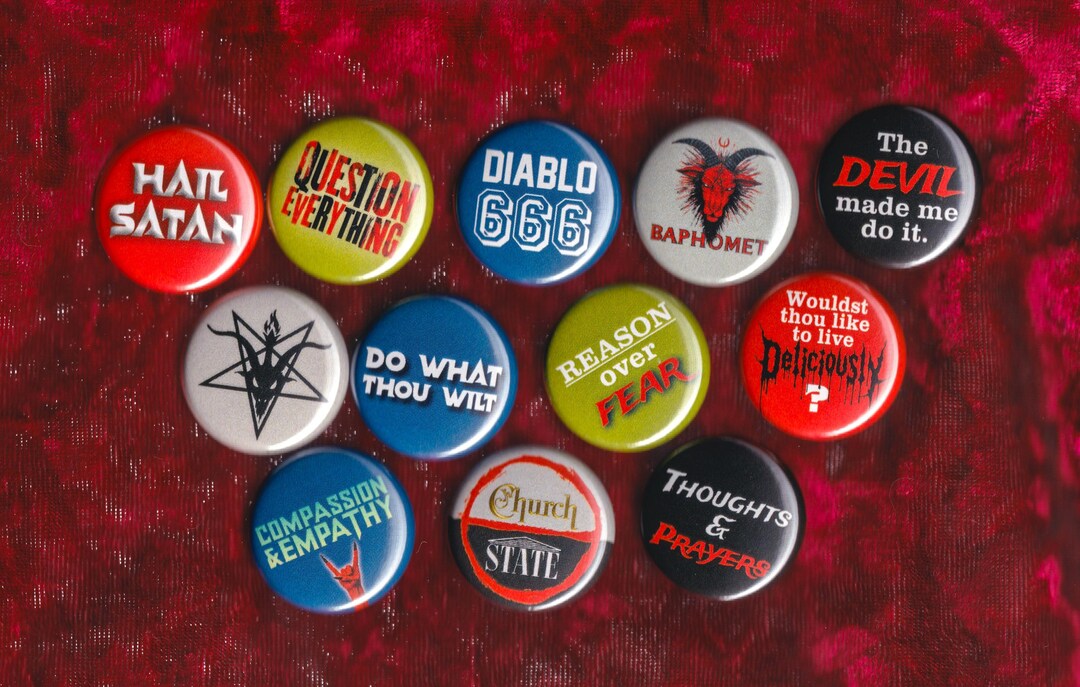 Button Set - Satanic Panic - 1” Occult Pins or Magnet Pack of 12 - Etsy