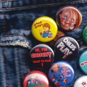 Chucky From Child's Play - Set of (10) 1” Buttons or Magnets - Horror ...