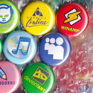 Millennial Xennial Y2K Internet Pack - Set of (15) 1” Buttons or ...