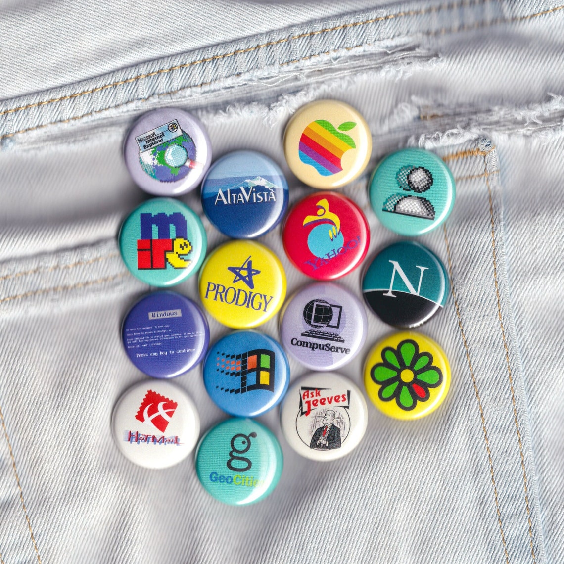 Early Internet Classic Webcore '80s/'90s Pack Set of 15 1 Buttons or ...