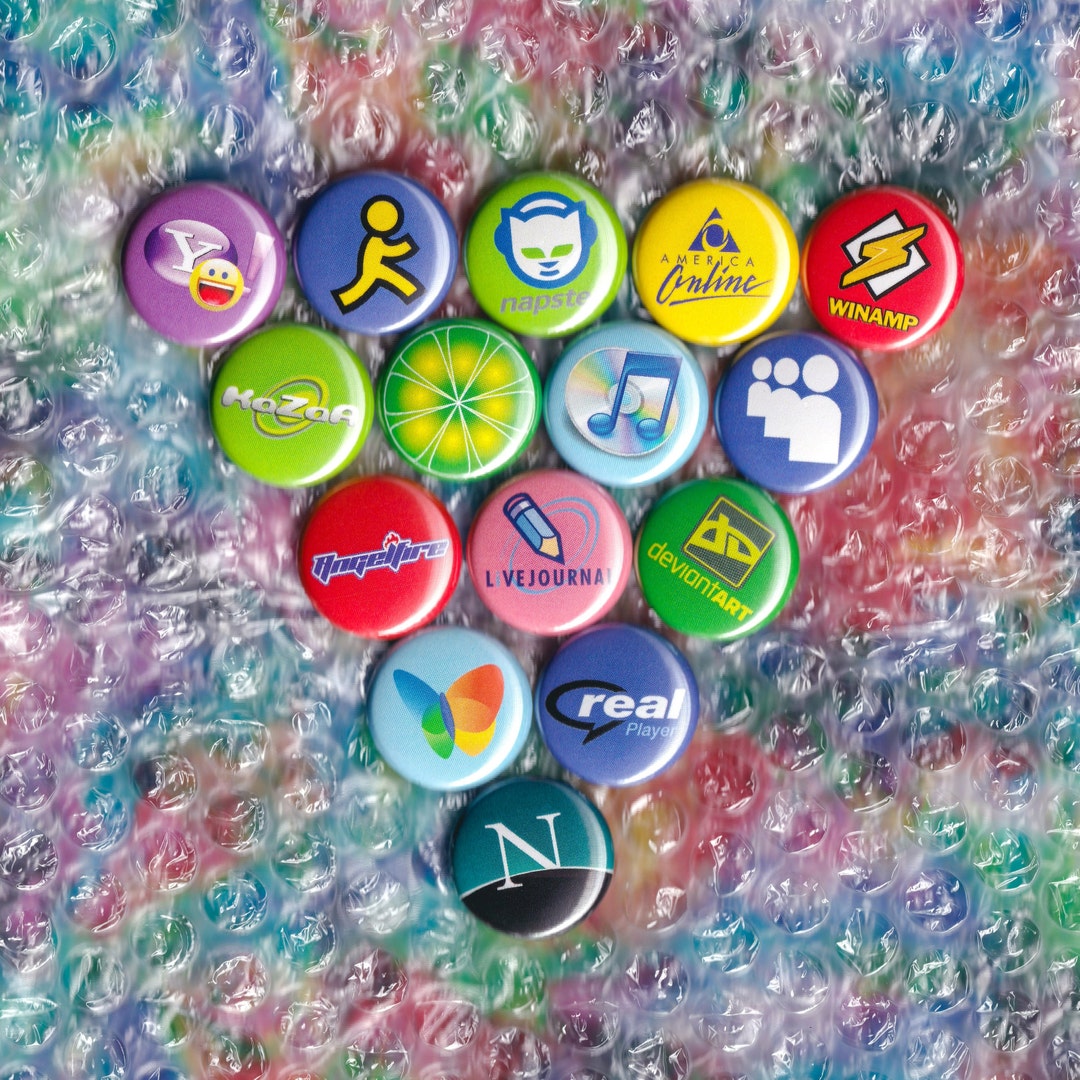 Millennial Xennial Y2K Internet Pack - Set of (15) 1” Buttons or ...