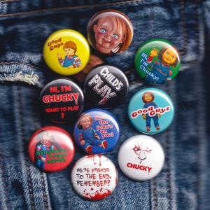 Chucky From Child's Play - Set of (10) 1” Buttons or Magnets - Horror ...