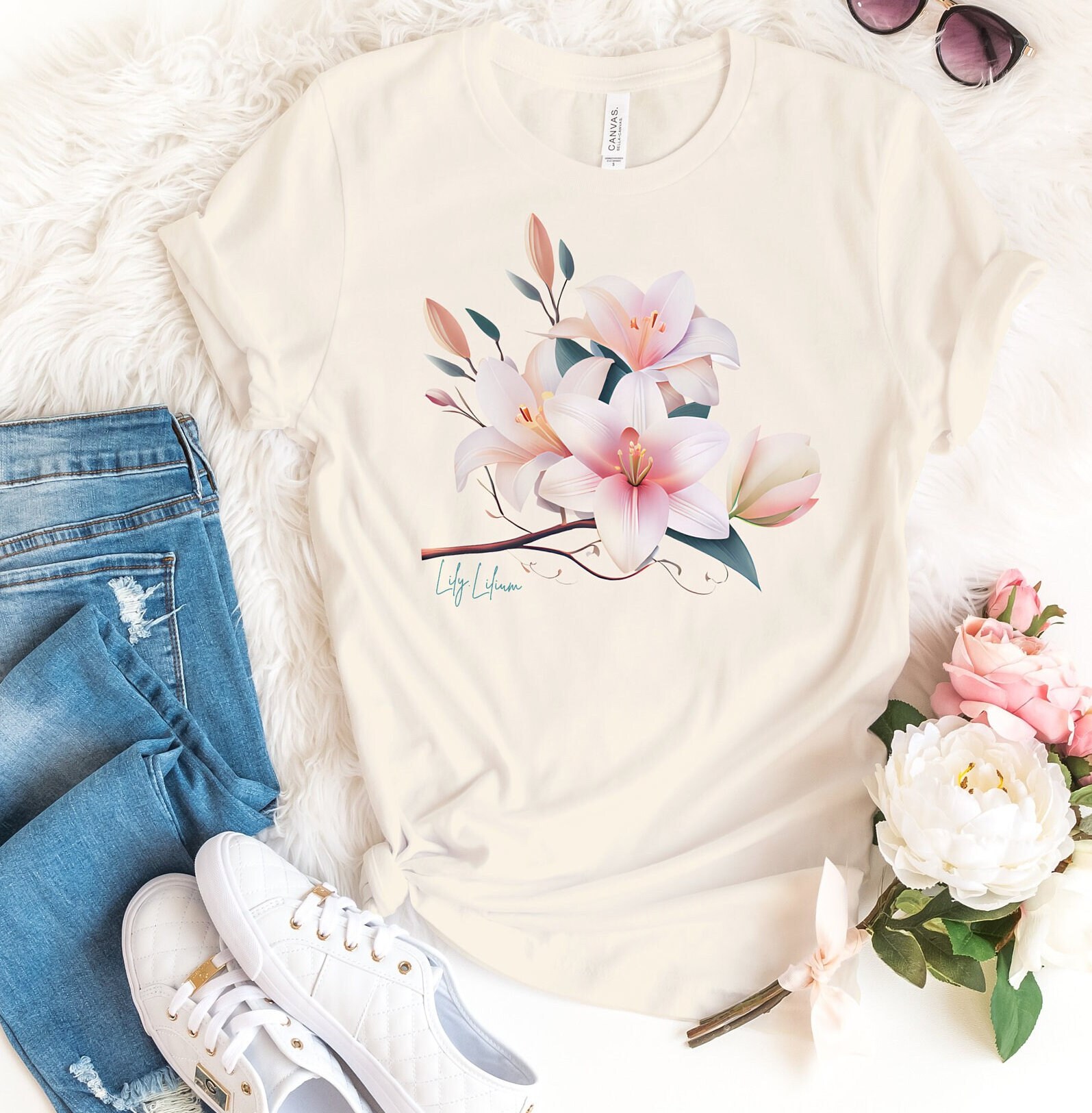Lily Flower, Wildflowers T-shirt, Wildflowers Shirt, Floral Tee, Flower ...