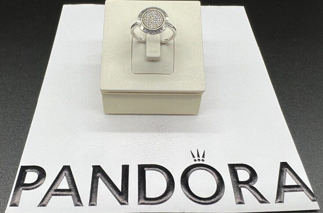NEW Authentic Pandora Signature Ring 190912CZ multiple Sizes Silver as ...