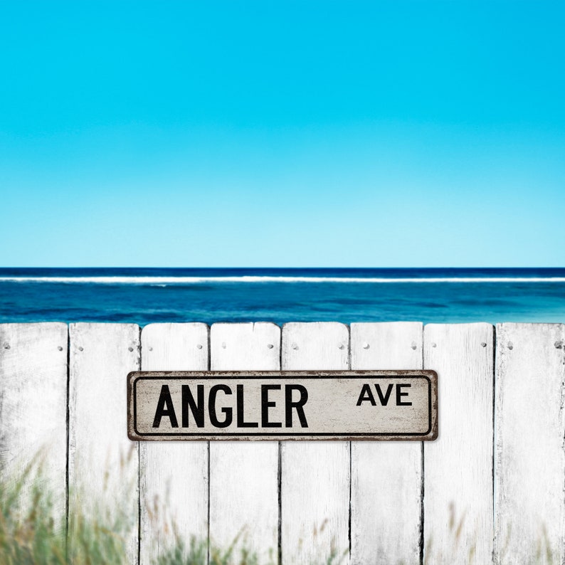 Angler Street Sign, Angler Gift, Fishing Decor, Fisherman Gift, Fishing ...