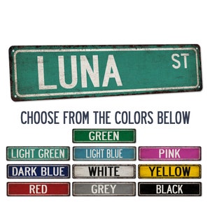Luna Sign, Luna Gift, Girls Room Decor, Custom Street Sign, Signs for ...