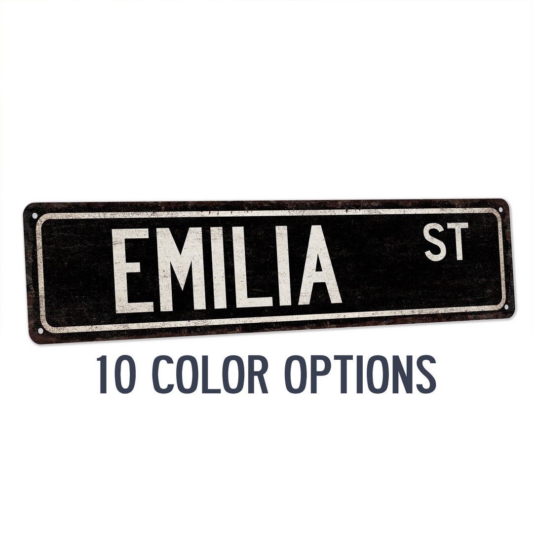 Emilia Sign, Emilia Gift, Girls Room Decor, Custom Street Sign, Signs ...