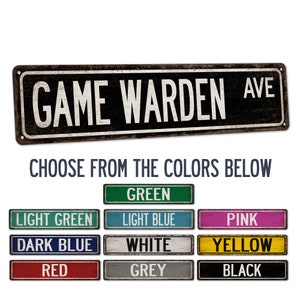 Game Warden Sign, Park Ranger Street Sign, Office Decor, Retirement ...