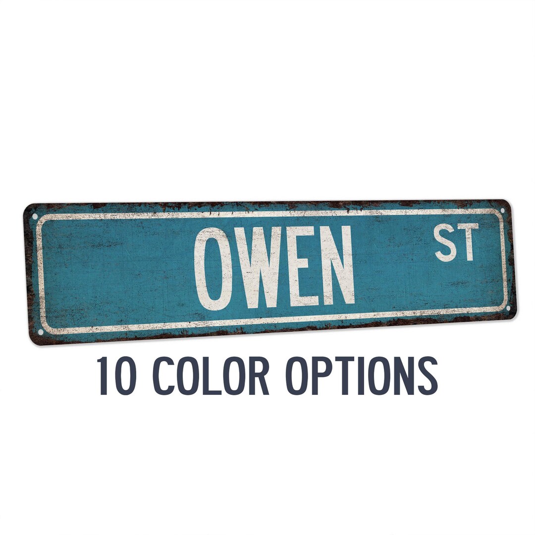Owen Sign, Name Signs, Kids Room Sign, Custom Street Sign, Boys Gifts ...