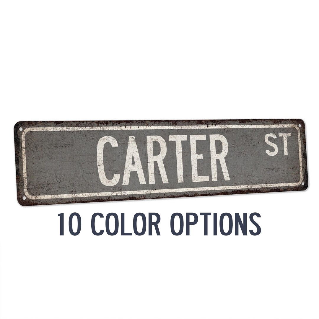 Carter Sign, Name Signs, Custom Street Sign, Boys Gifts, Nursery Signs ...