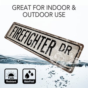 Firefighter, Firemen Street Sign, Fire Department Decor, Retirement ...