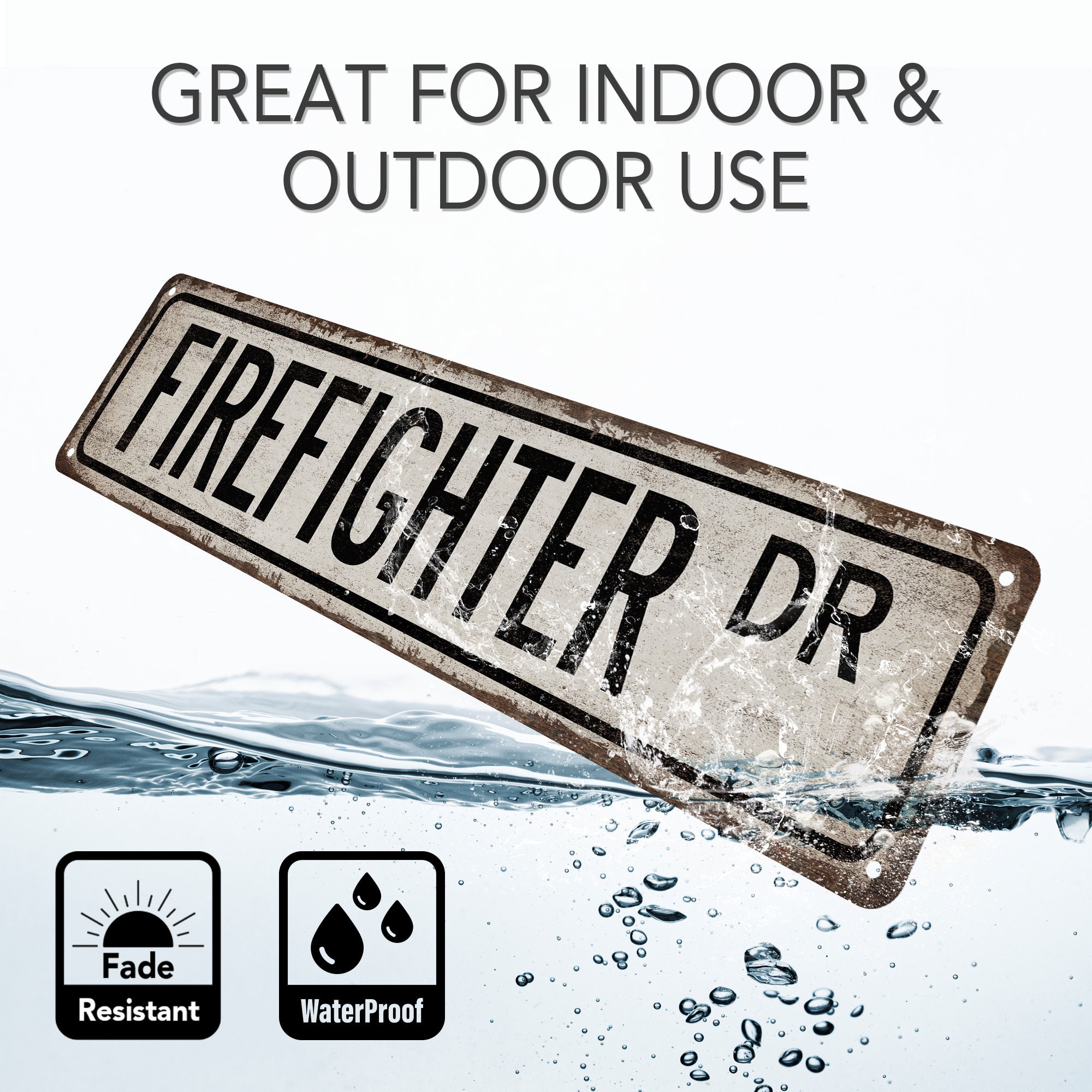 Firefighter, Firemen Street Sign, Fire Department Decor, Retirement ...