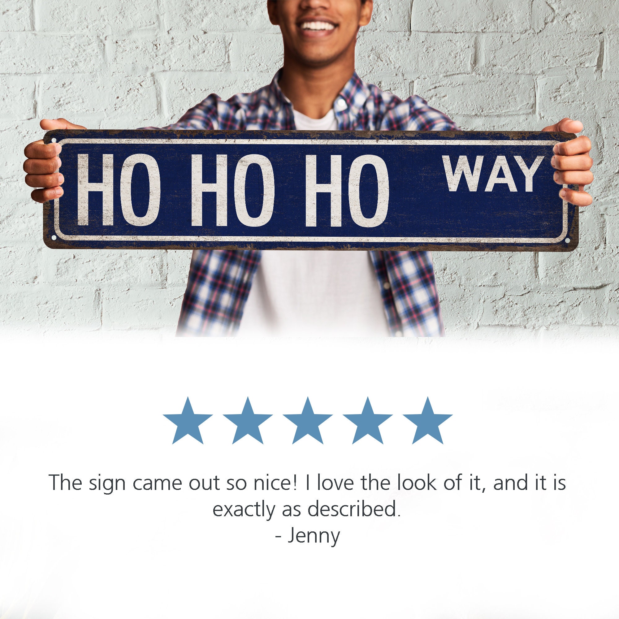 Santa Decor, Santa Claus Street Sign, Ho Ho Ho Sign, Christmas Decor ...