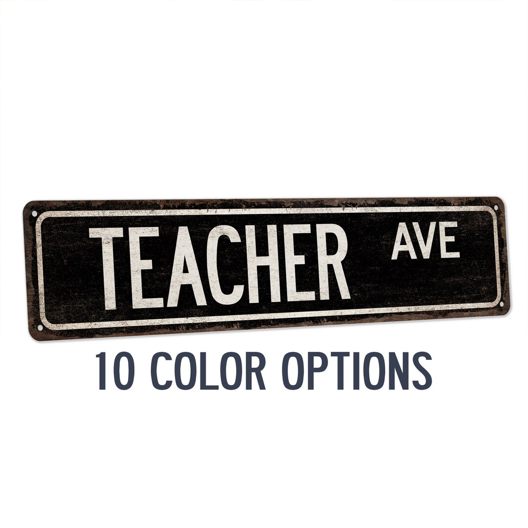 Teacher Sign, Teacher Street Sign, Classroom Decor, Back to School Sign ...