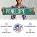 Penelope Sign, Penelope Gift, Girls Room Decor, Custom Street Sign ...
