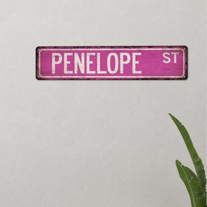 Penelope Sign, Penelope Gift, Girls Room Decor, Custom Street Sign ...