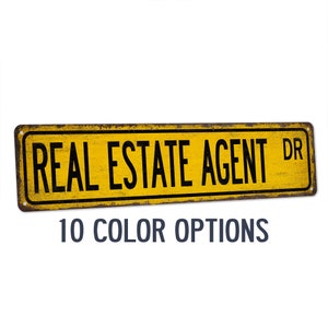 Real Estate Agent Sign, Realtor Street Sign, Realty Office Decor, Home ...