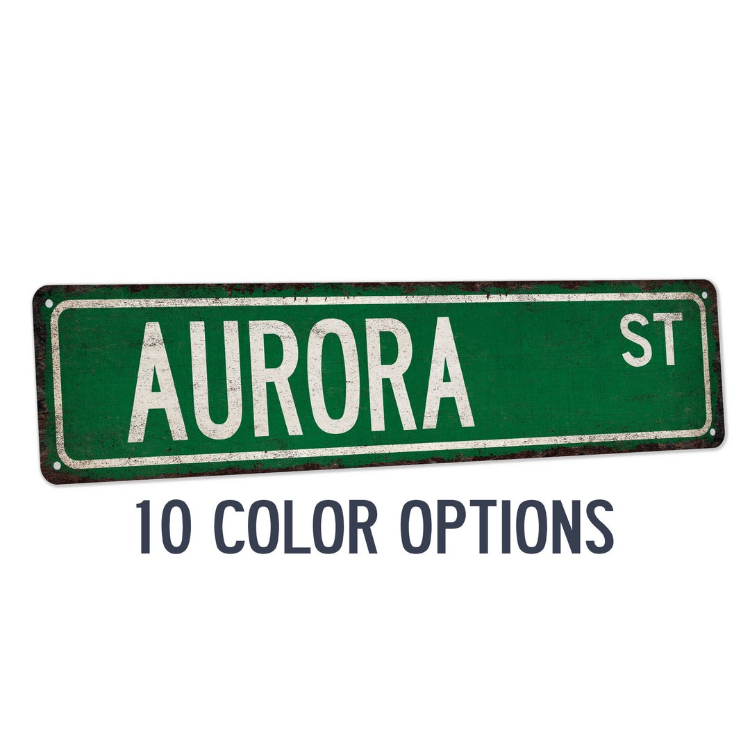 Aurora Sign, Aurora Gift, Girls Room Decor, Custom Street Sign, Signs ...