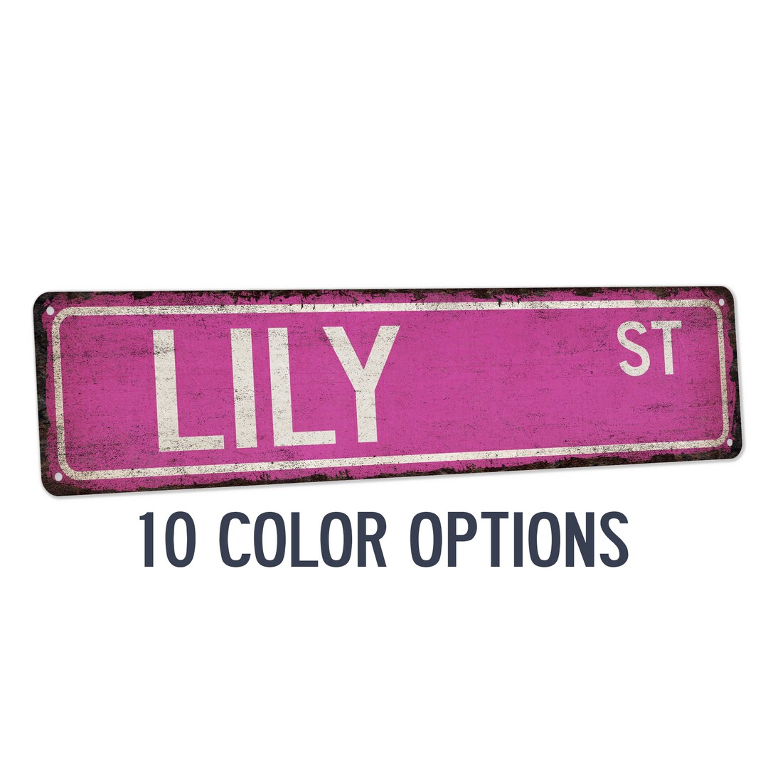 Lily Sign, Lily Gift, Girls Room Decor, Custom Street Sign, Signs for ...