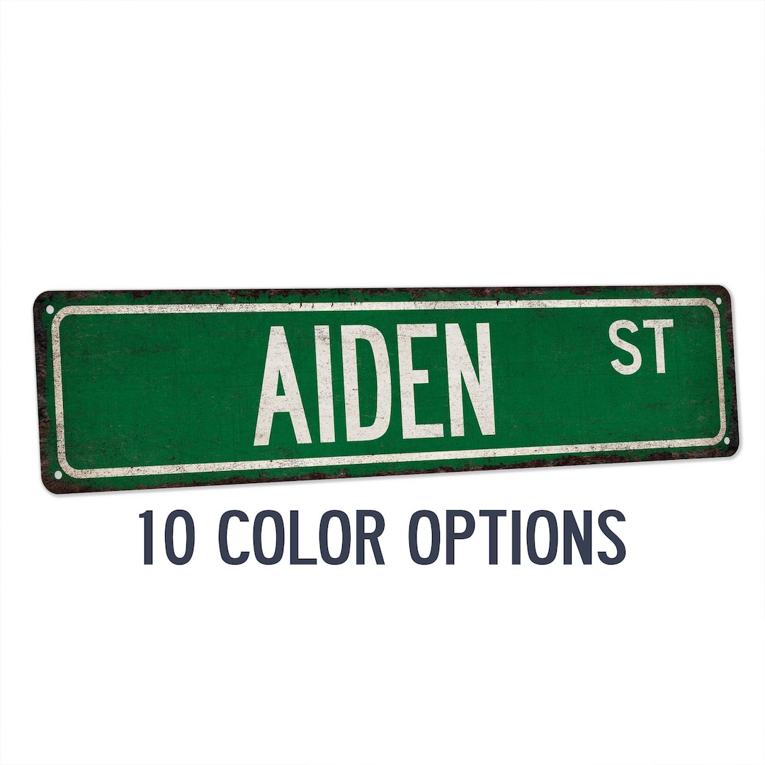 Aiden Sign, Name Signs, Signs for Boys Room, Custom Street Sign, Boy ...