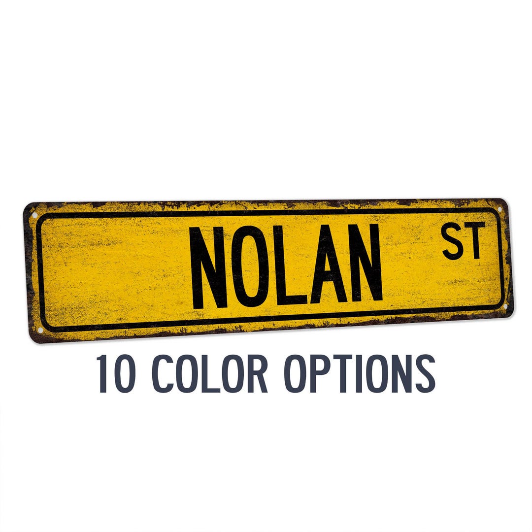 Nolan Sign, Custom Street Sign, Kids Room Sign, Name Sign, Room Signs ...