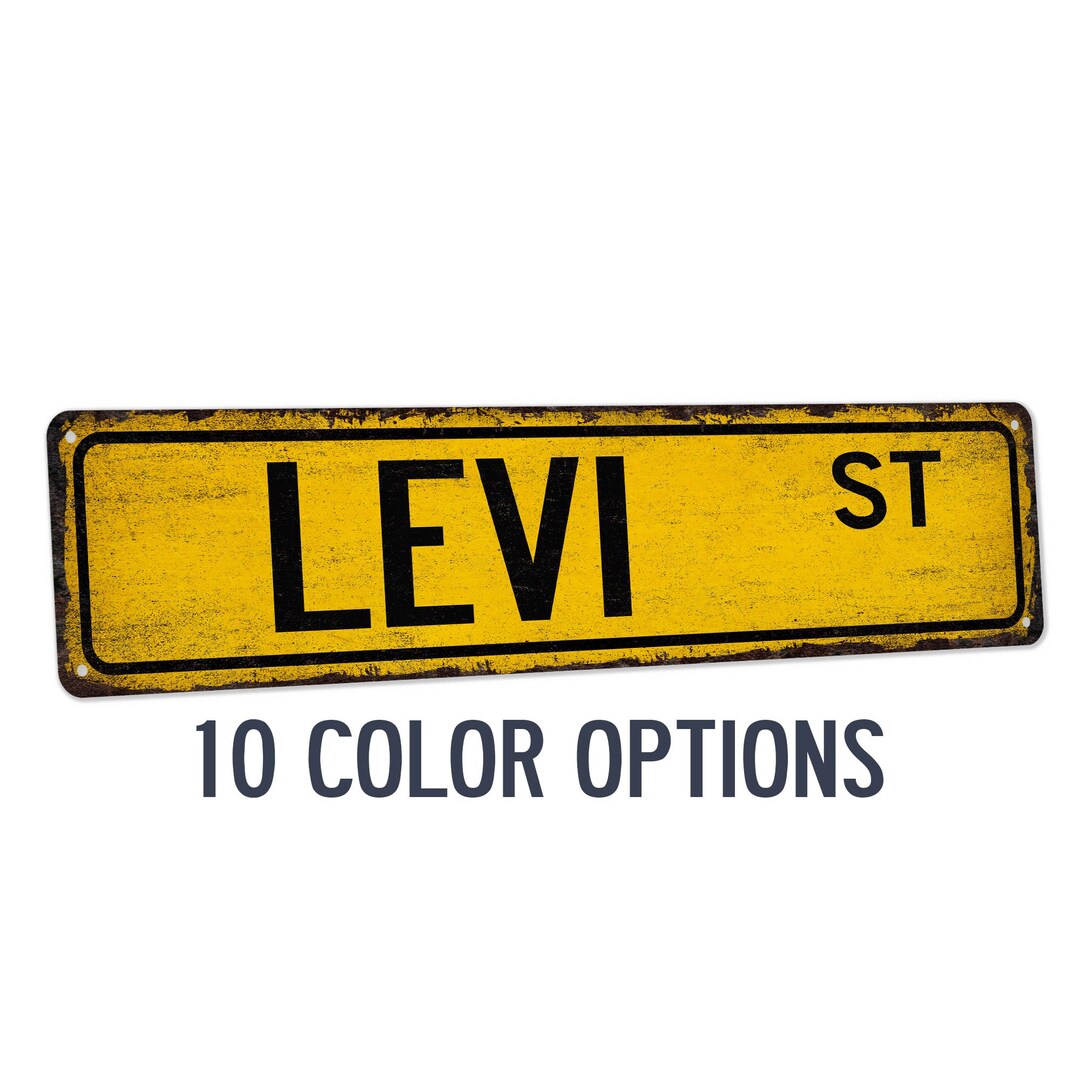 Levi Sign, Boys Gift, Boy Name Sign, Boys Room Decor, Custom Street ...