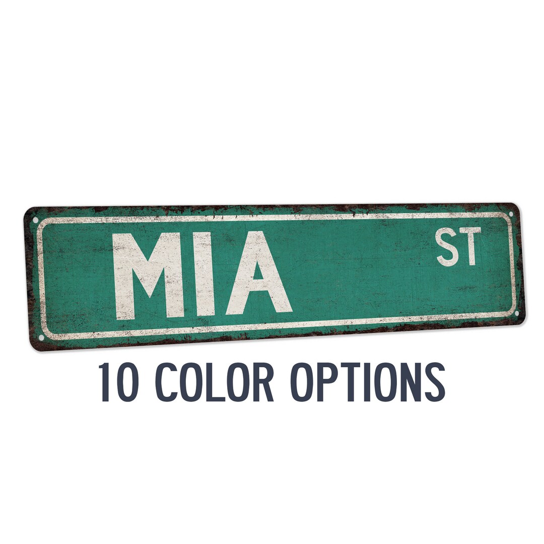 Mia Sign, Mia Gift, Girls Room Decor, Custom Street Sign, Signs for ...