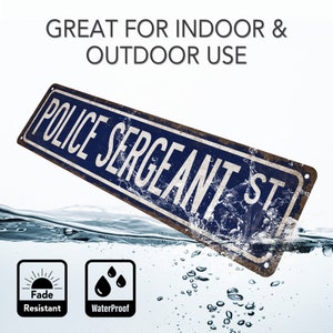 Police Sergeant Sign, Policemen Street Sign, Police Office Decor ...